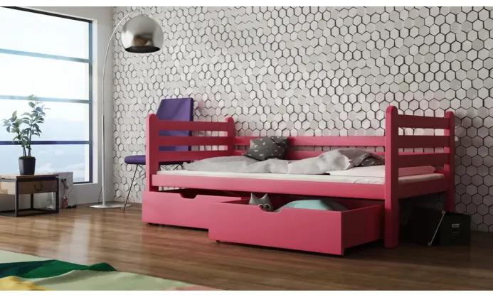 Dětská postel 90x190 HELA - růžová