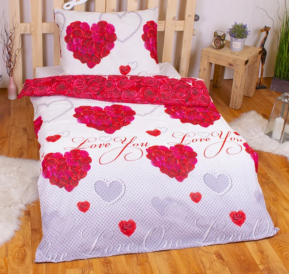 TP Bavlněné povlečení Deluxe 140x200+70x90 Věčná láska