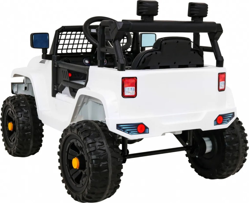 Ramiz Autíčko Jeep Dark Night na baterie pro děti bílé + pomalý start + EVA kola + LED audio
