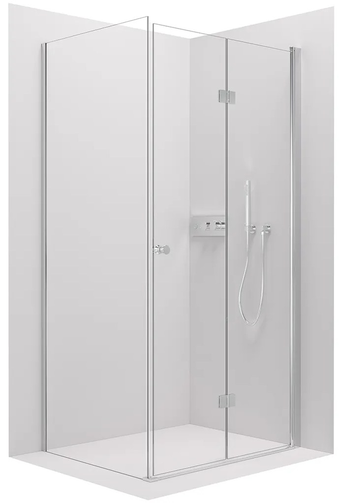 Cerano Volpe, sprchový kout se skládacími dveřmi 80(dveře) x 70(stěna), 6mm čiré sklo, chromový profil, CER-CER-427189