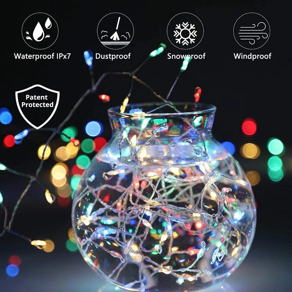 Vánoční LED nano řetěz, různobarevná, 5m, 500 LED