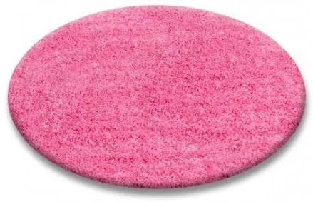 Kulatý koberec SHAGGY 5cm růžový Rozměr: průměr 200 cm