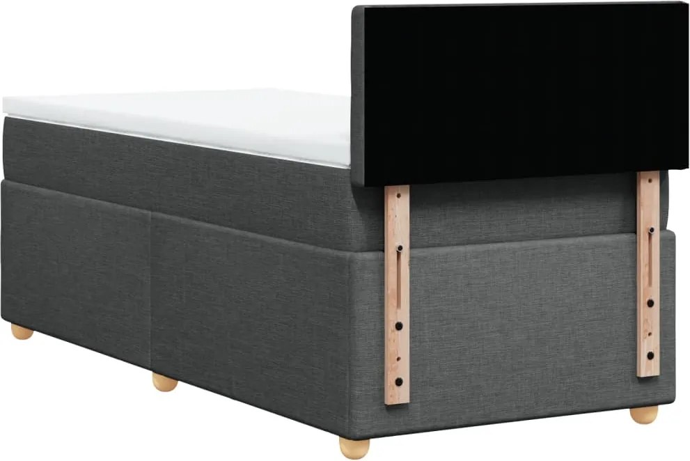 Box spring postel s matrací tmavě šedá 100 x 200 cm textil 3286606