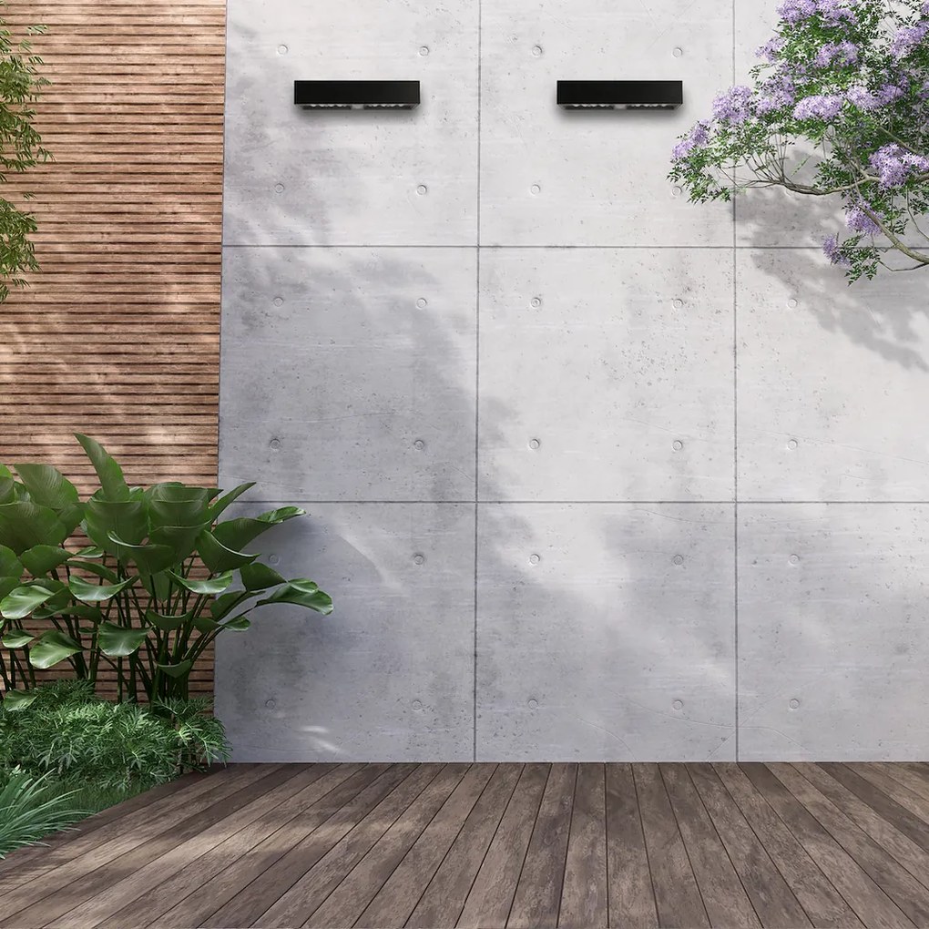 Exteriérové solární nástěnné LED svítidlo Brick, 1x LED 6w, černá, pohybový senzor