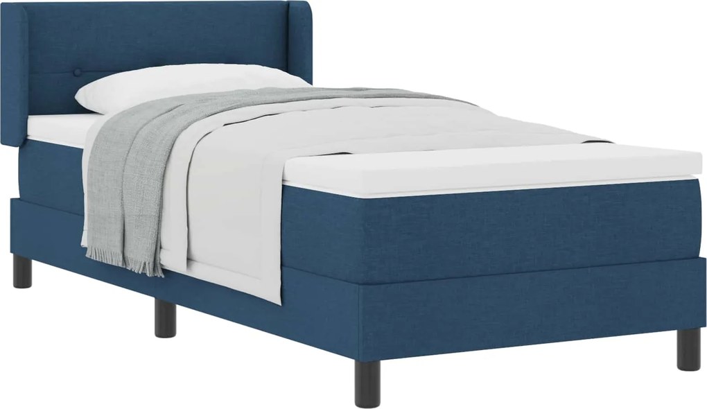 Postel s boxspringem s čelo Modrá 190 x 90 cm textil 3341082