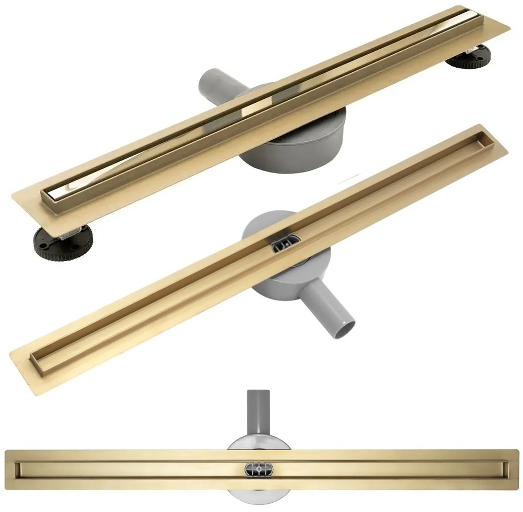 Lineární odtok REA Neo Slim Mirror Gold Pro 50