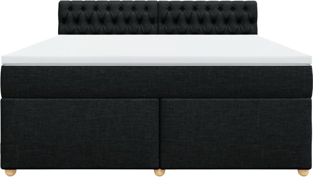 Box spring postel s matrací černá 180x200 cm textil 3289068