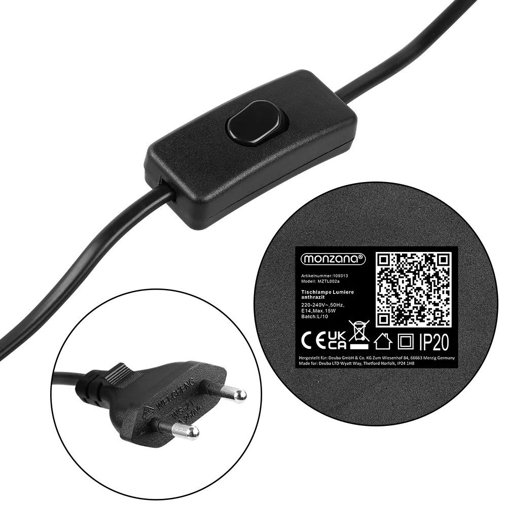 Stolní lampa Lumiére antracitová 109313