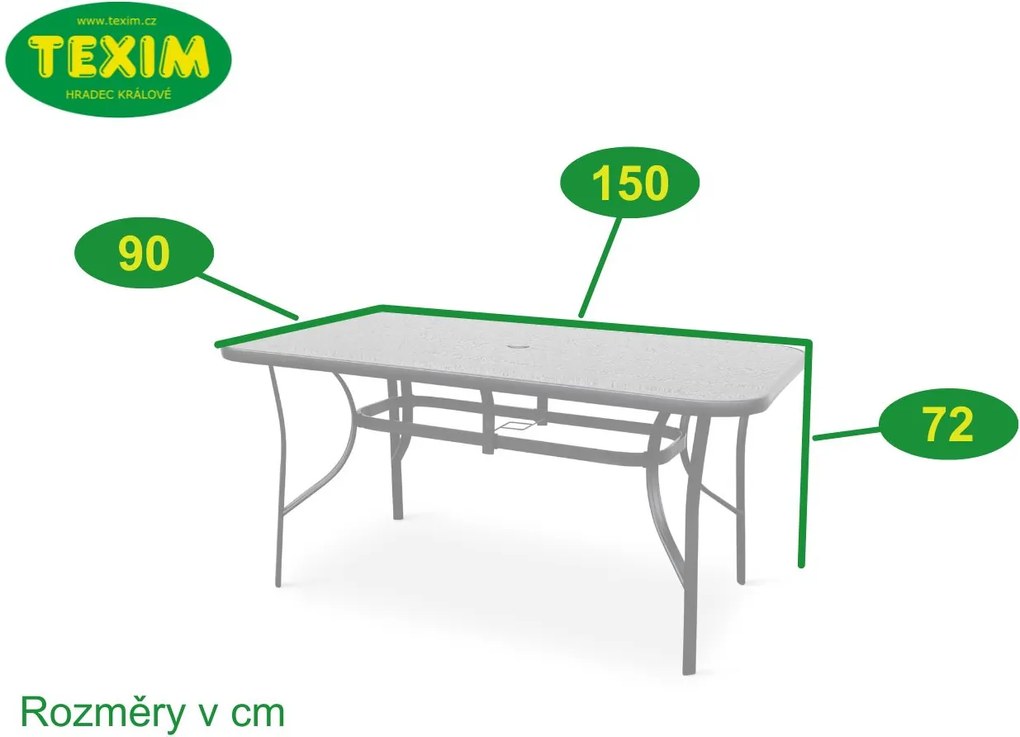 Nábytek Texim Zahradní jídelní set Klaudie černý + 4x židle RAMADA