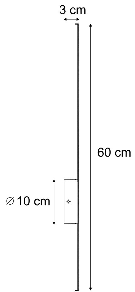 Moderní nástěnné svítidlo černé 60 cm vč. LED - Clockwise