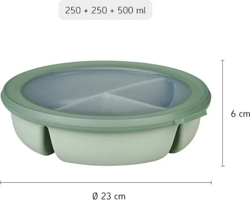 Dělený svačinový box Cirqula – Mepal