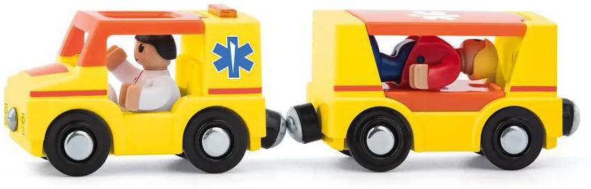 Woody Autíčka k vláčkodráze 4 ks - ambulance