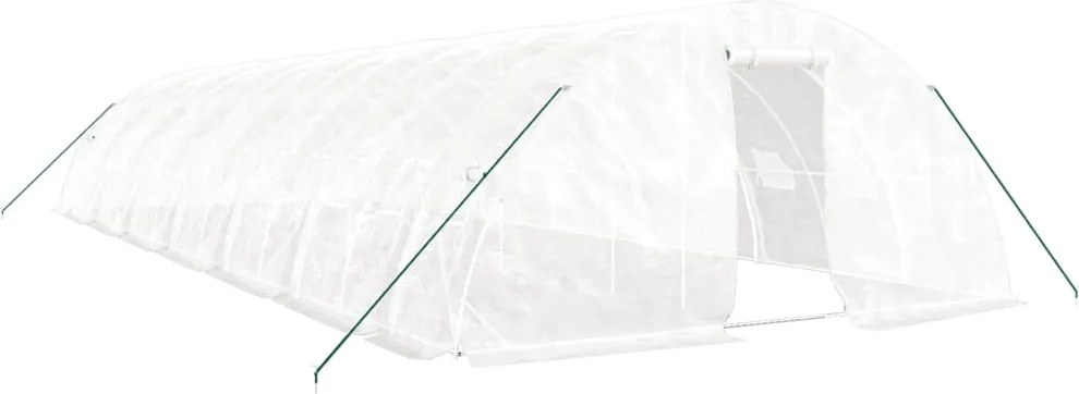 Skleník s ocelovým rámem bílý 70 m² 14 x 5 x 2,3 m 3188099