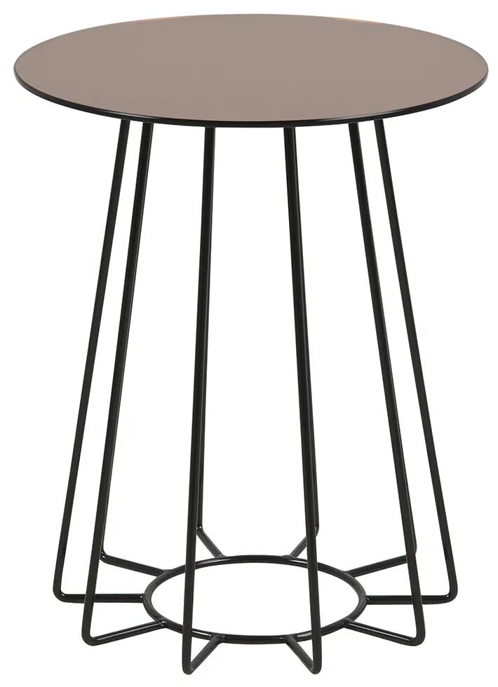 Design Scandinavia Konferenční / noční stolek Goldy, 50 cm, černá/bronz