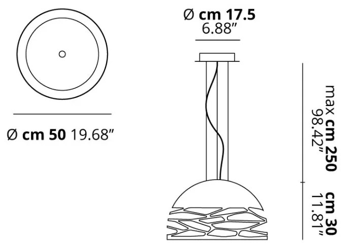 Lodes Kelly Small Dome 50, závěsné svítidlo 3x23W E27, champagne, prům. 50cm