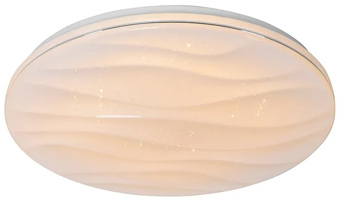 Stropní svítidlo bílé 38 cm včetně LED s dálkovým ovládáním - Damla