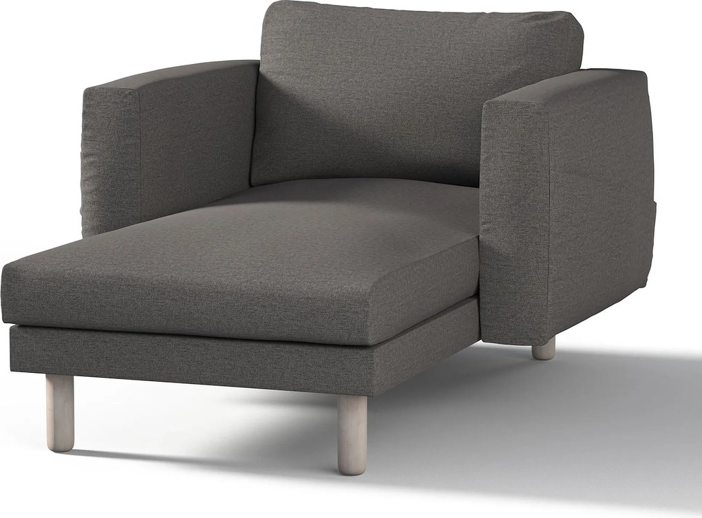 Potah na IKEA Norsborg šezlong s loketními opěrkami barva šedá látka pletený vzor