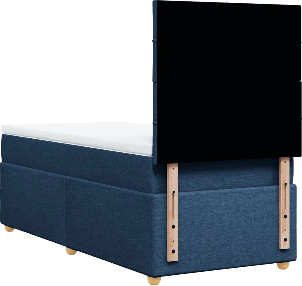 Box spring postel s matrací modrá 100 x 200 cm textil 3291197