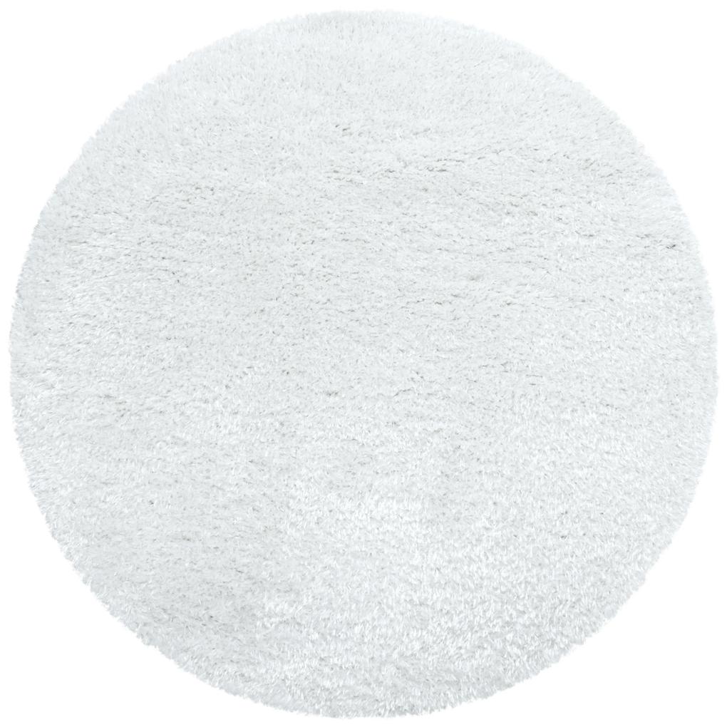 Ayyildiz Kusový koberec BRILLIANT 4200, kulatý, Sněhová Bílá Rozměr koberce: 120 cm KRUH