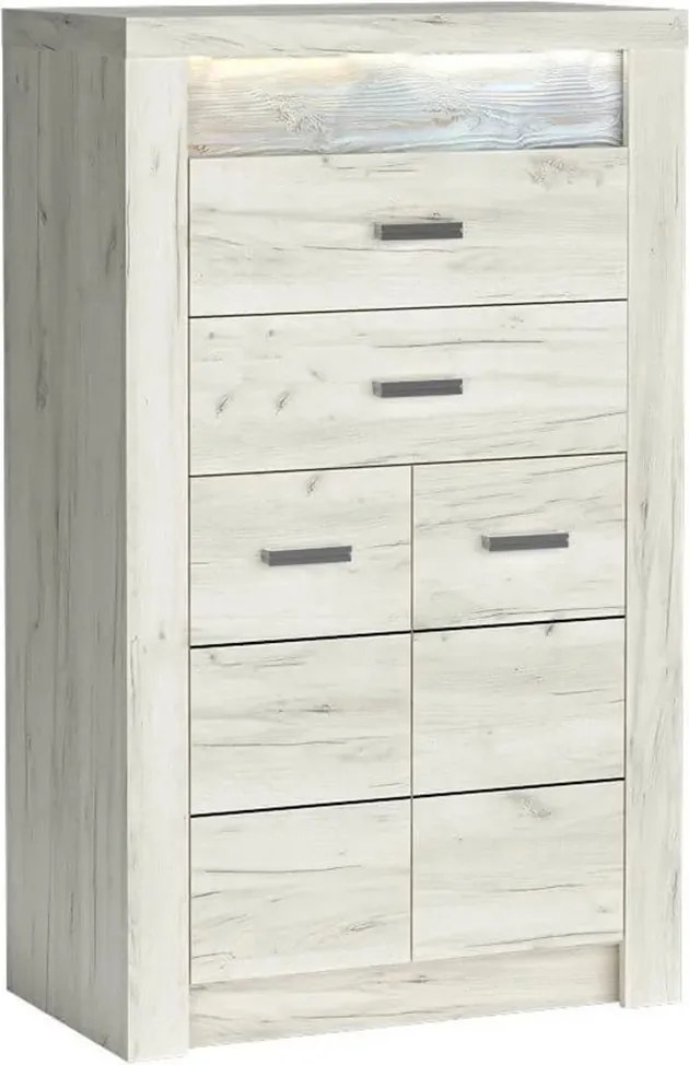 Obývací stěna INDIANAPOLIS k | sestava B | 207x227 cm + stolek 120x60 cm | kraft bílý