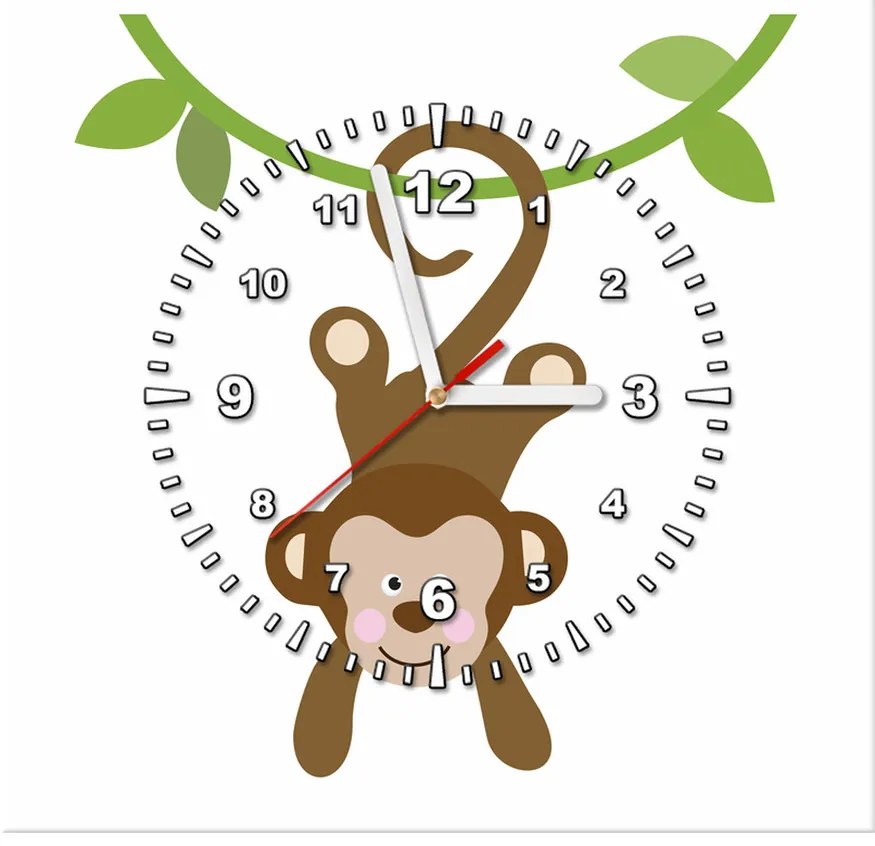 Gario Obraz s hodinami Opička na laně Rozměry: 40 x 40 cm