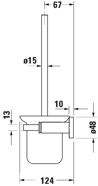 Duravit 99271000 - Nástěnná WC štětka D-CODE lesklý chrom