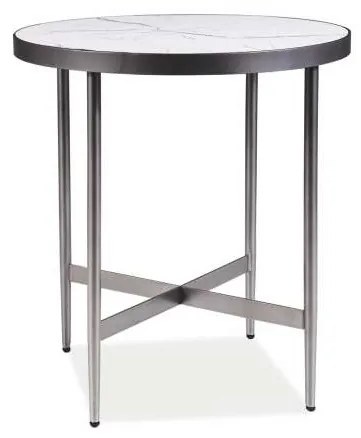 SIGNAL Konferenční stolek - DOLORES C, mramor/lesklá šedá