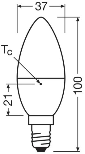 LED žárovka E14 OSRAM CL B FR 2,9W (25W) teplá bílá (2700K), svíčka