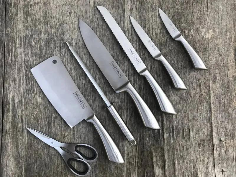 Royalty Line 8-dílná sada ocelových nožů, nůžek a ocílky RL-KSS600