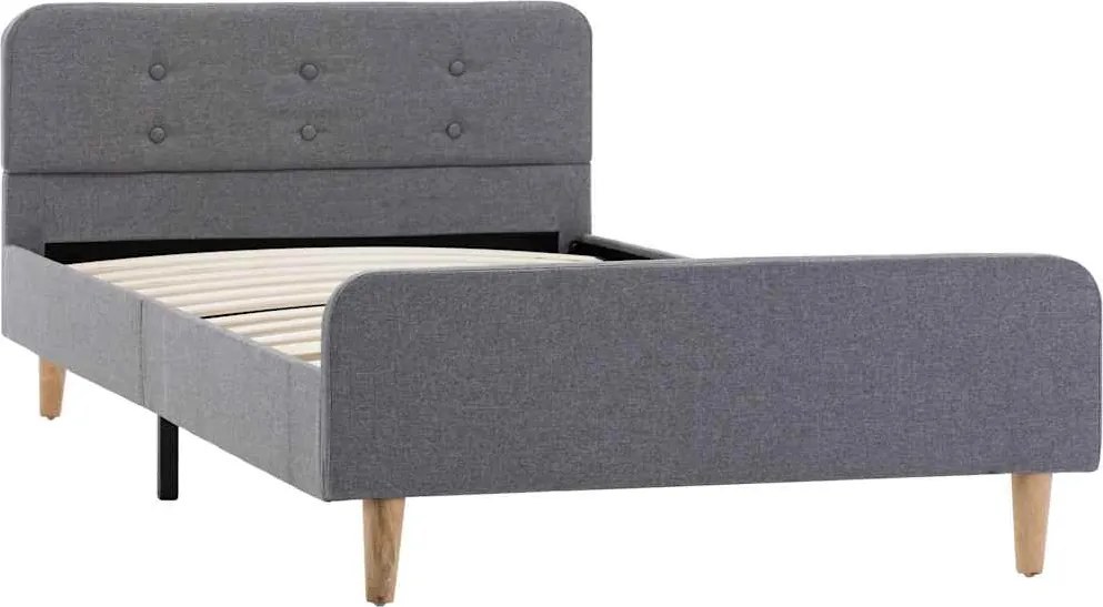 Rám postele světle šedý textil 100 x 200 cm 284901