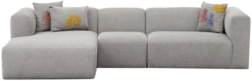 Hanah Home Rohová pohovka LINDEN levá světle šedá