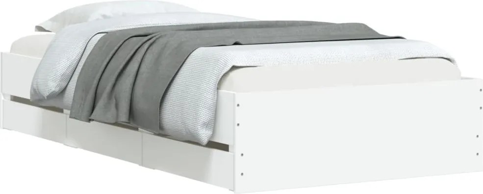 Rám postele se zásuvkami bílý 75 x 190 cm kompozitní dřevo 3207329