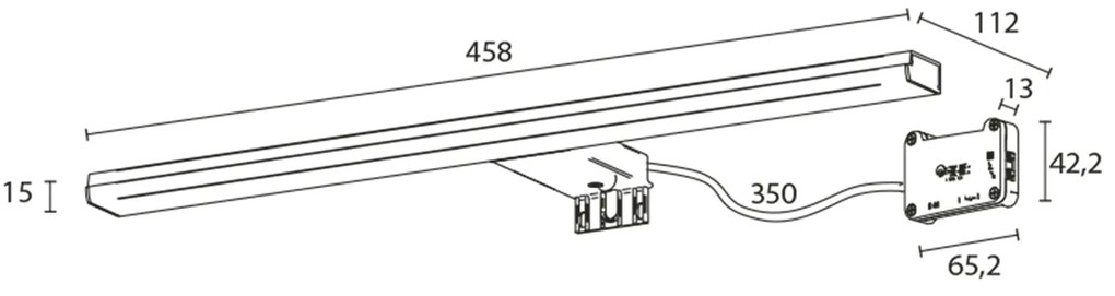 Sapho, FELINA LED svítilna, 10W, 458x15x112mm, chrom, FE045