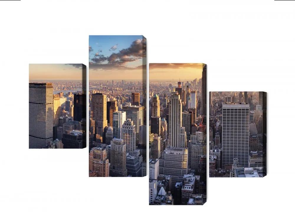 Vícedílný obraz 3D Panorama New York City Nedostatek Nedostatek Plátno Canvas 120x75