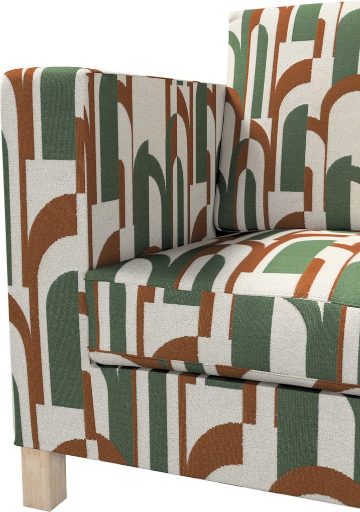 Potah na pohovku IKEA Karlanda 3-místná nerozkládací, krátký barva zelená látka pletený vzor, vzorované