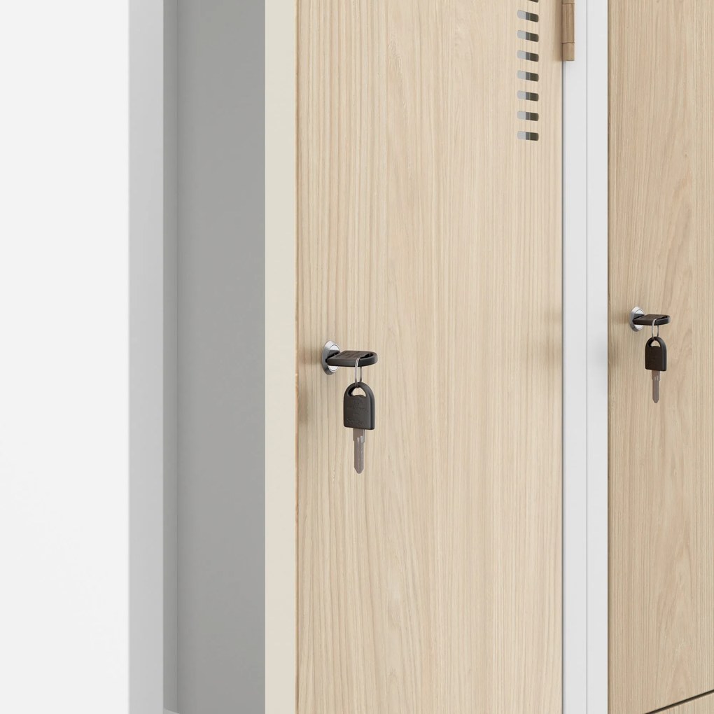 Šatní skříň typu L se 4 komorami, bílá/dub sonoma, 800x1850x450 mm: JULIA Eco Design