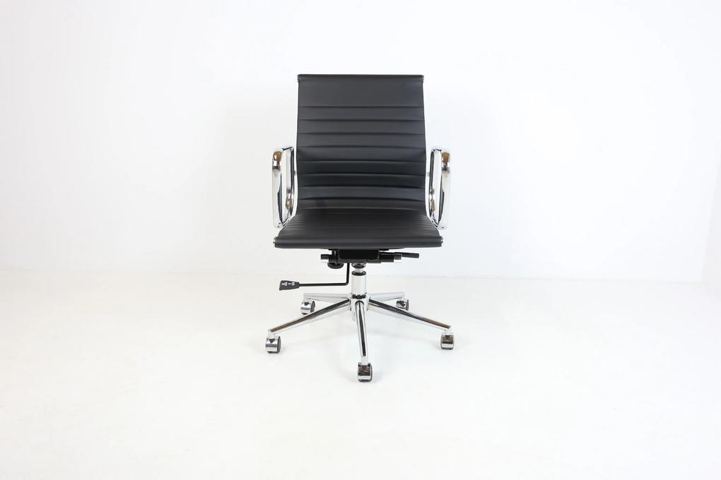 Židle konferenční, černá/chrom, koženka
