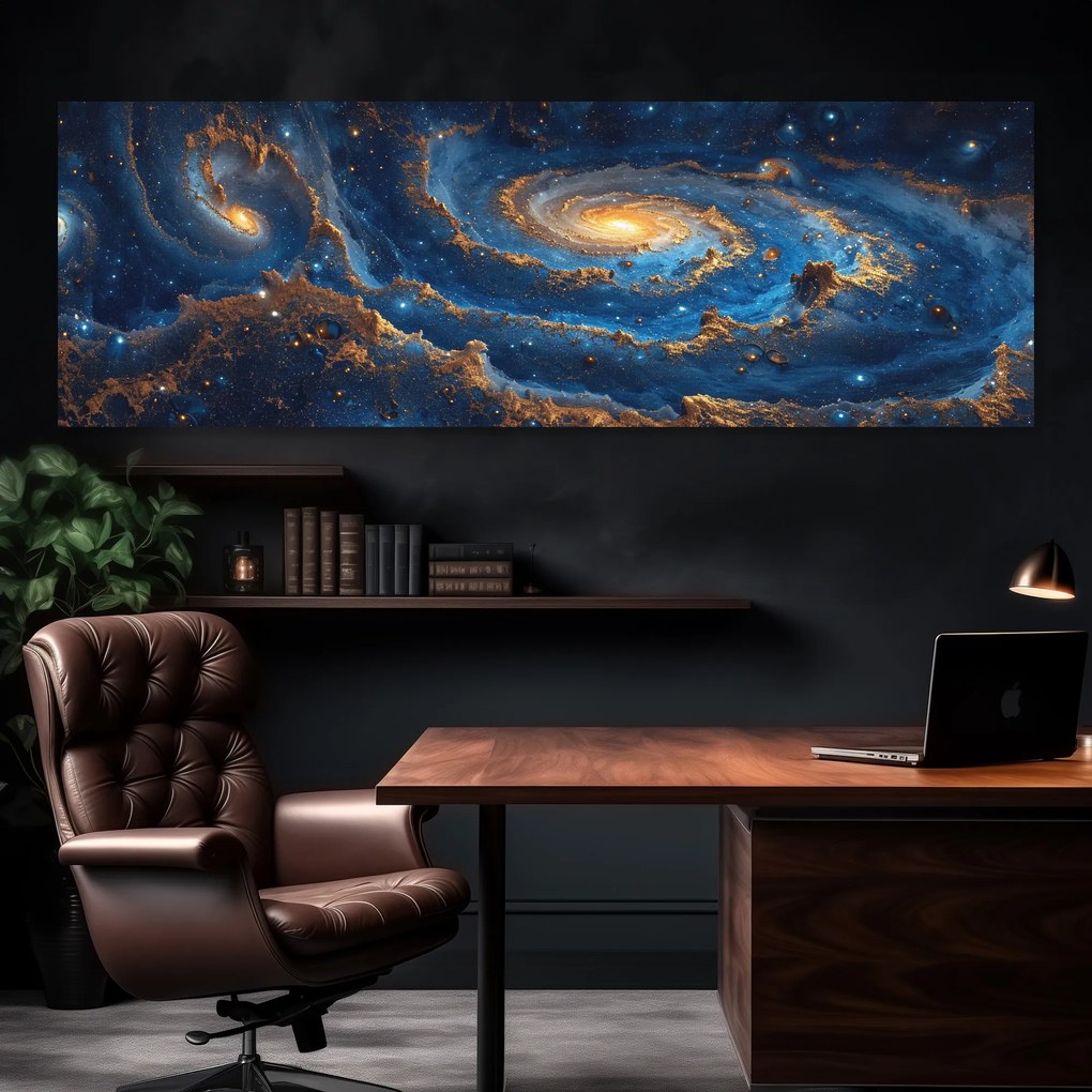 Obraz na plátně - Galaxie Gnosar FeelHappy.cz Velikost obrazu: 120 x 40 cm