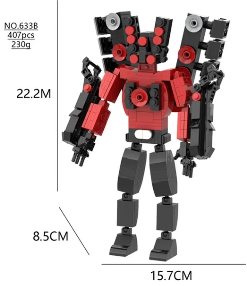 Skibidi Toilet figurky - stavebnice Varianta: č. 633b - 407 ks