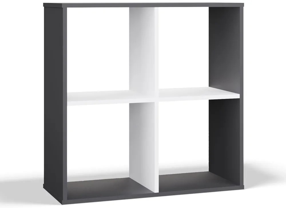 Regál MALAX 2X2 antracit/bílá