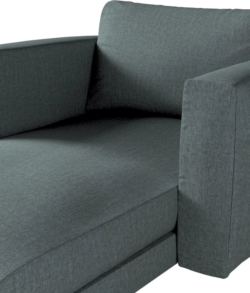 Potah na IKEA Norsborg šezlong s loketními opěrkami barva modrá látka pletený vzor