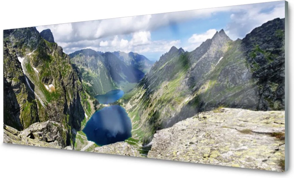 Skleněný obraz Hory Údolí Jezera Vrcholy