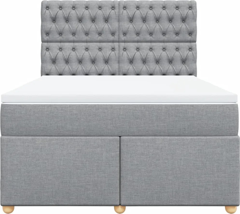 Box spring postel s matrací světle šedá 140 x 190 cm textil 3293582