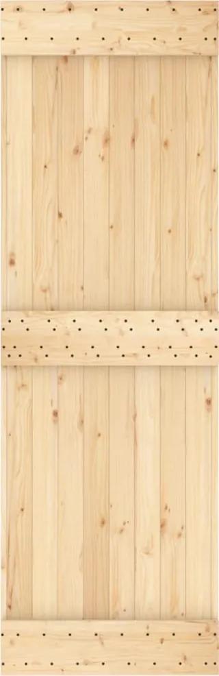 vidaXL Posuvné dveře s kováním 70 x 210 cm masivní borové dřevo [3202971]