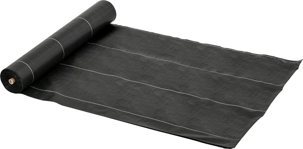 Outsunny Geotextilní tkanina pro kontrolu plevele 2x50 m - Tkanina proti plevelu, geotextilní síť proti plevelu, 100 g/m² pro zahradu, terasu, patio |