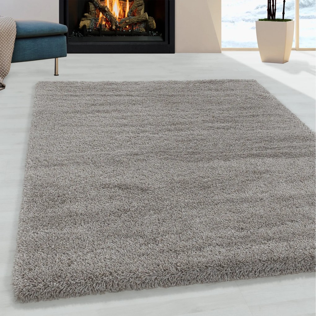 Ayyildiz, Kusový koberec Fluffy Shaggy 3500 beige, 80x150, béžová, ložnice