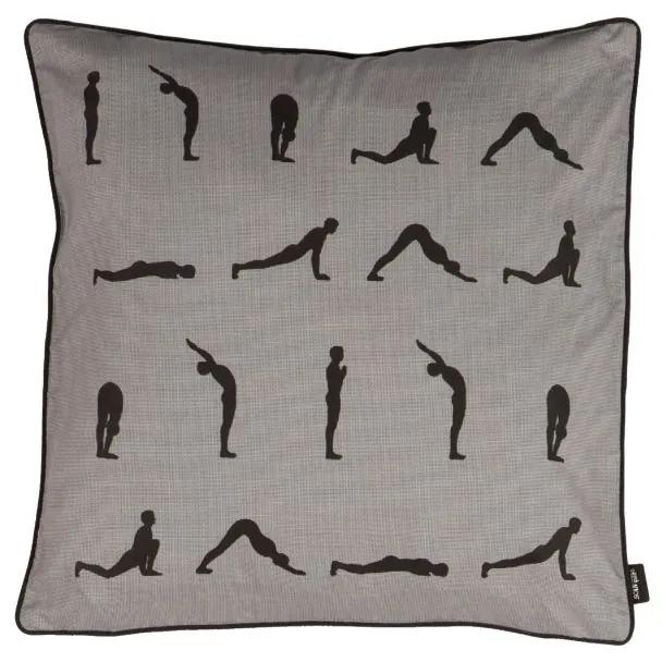 SCANquilt povlak SMART joga šedočerná 45 x 45 cm