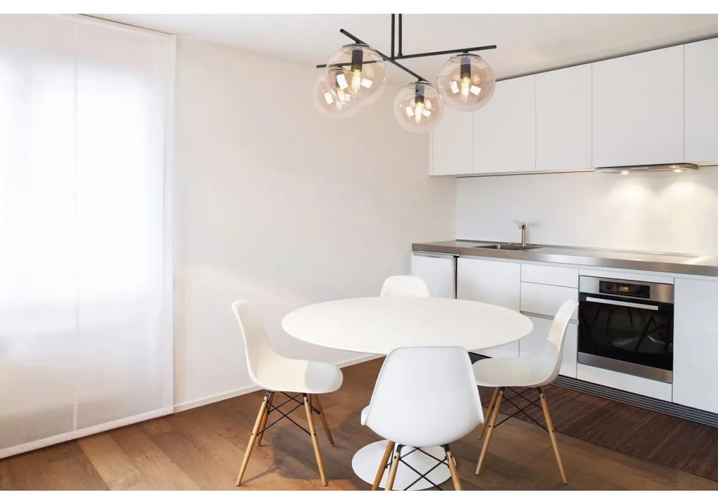 Stropní svítidlo Paris, 4x medové skleněné stínítko, ch