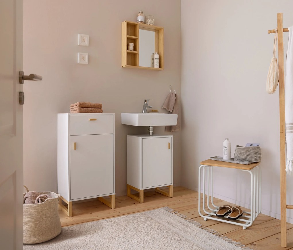 Tchibo - Odkládací skříňka s dvířky a zásuvkou - barva: braun