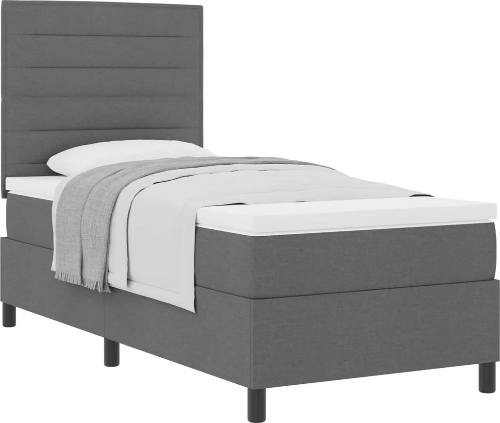 Postel s boxspringem s matrací Tmavě šedá 80 x 200 cm textil 3339267